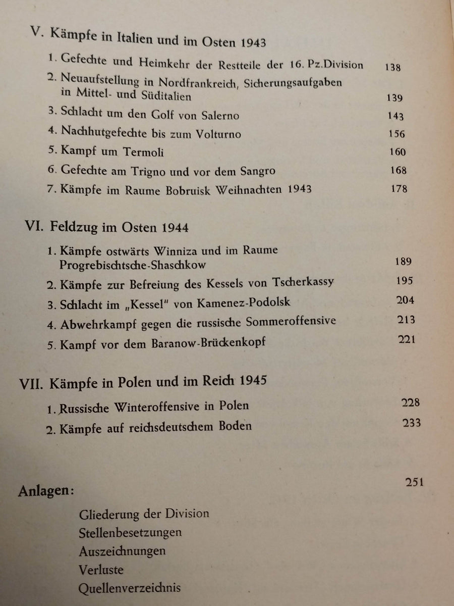 Geschichte der 16. Panzer-Division 1939-1945. – Zeughaus Braun