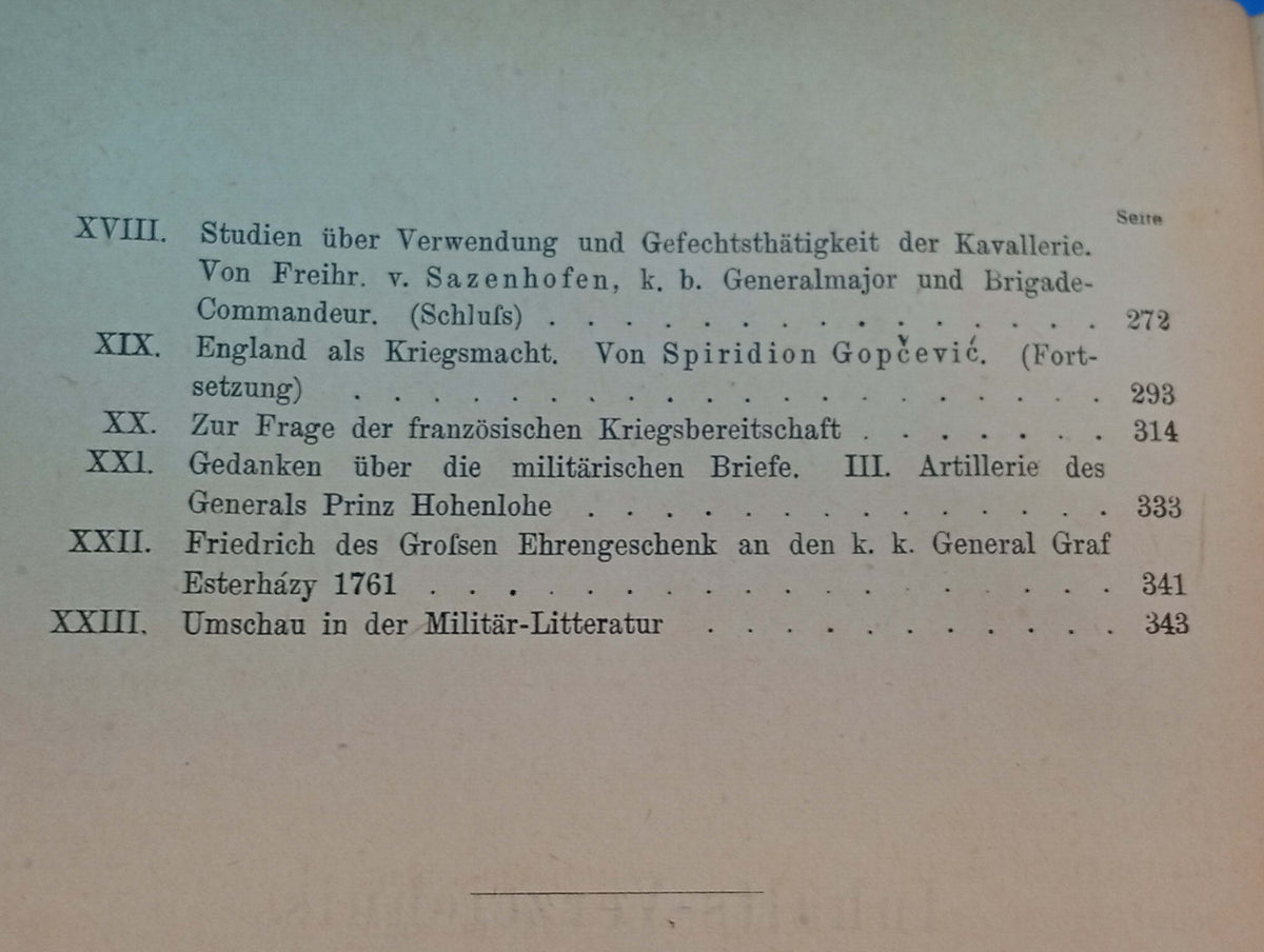 Yearbooks for the German Army and Navy. July to September 1885. Conten ...